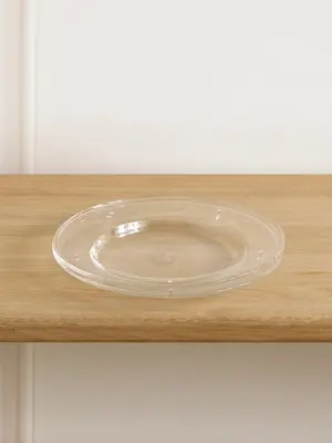SOPHIE LOU JACOBSEN Aperitivo Set Of Two Crystal-embellished Glass Plates - Neutrals
