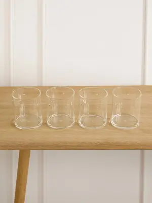 SOPHIE LOU JACOBSEN Torino Rocks Set Of Four Crystal-embellished Glass Tumblers - Neutrals