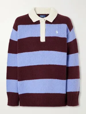Polo Ralph Lauren Striped Wool-blend Polo Sweater