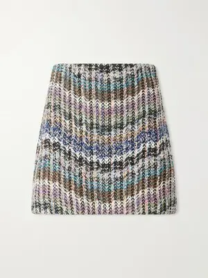 Missoni Striped Metallic Crochet-knit Mini Skirt - Multi