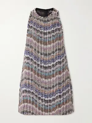 Missoni Striped Metallic Crochet-knit Mini Dress - Multi