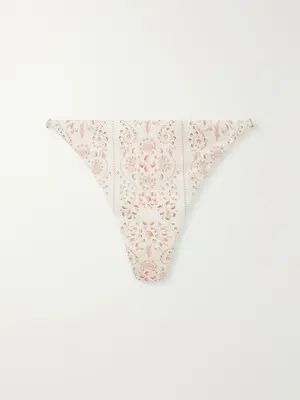 Agua Bendita Palmira Playa" Printed Bikini Briefs - Neutrals