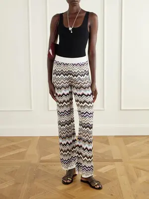 Missoni Crochet-knit Chevron Stripe Trousers
