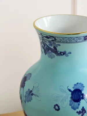 GINORI 1735 Oriente Italiano Ming Iris Porcelain Vase