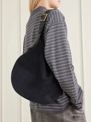 NILI LOTAN Jagger Suede Shoulder Bag