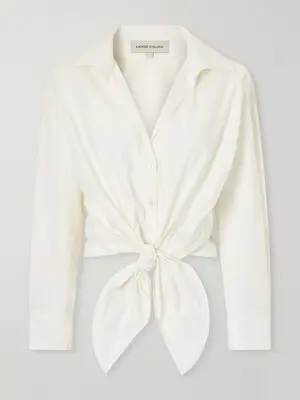 ANDRES OTALORA Cotton Poplin Blouse - Neutrals