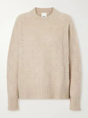 ALLUDE Cashmere And Silk-blend Sweater - Neutrals