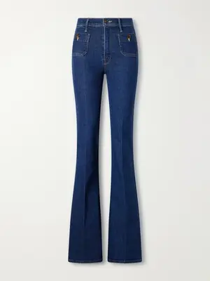 MOTHER The Patch Pocket Doozy Flared Jeans - Blue
