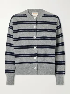 Daughter Ada Striped Wool Cardigan - Gray