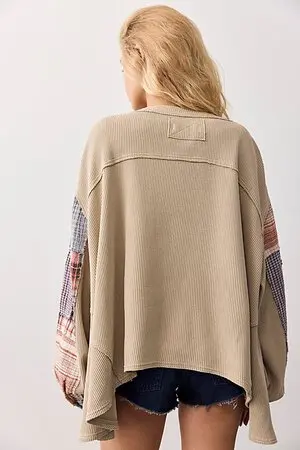 Free People We The Free Alston Long Sleeve Top - Neutral Combo