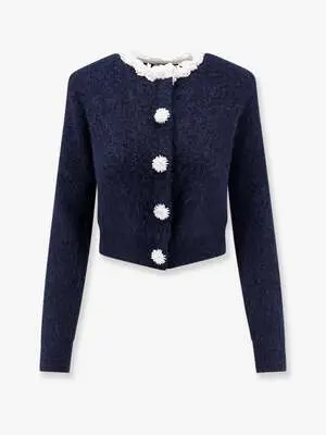 SELF-PORTRAIT Cardigan With Flower Pearl Buttons
