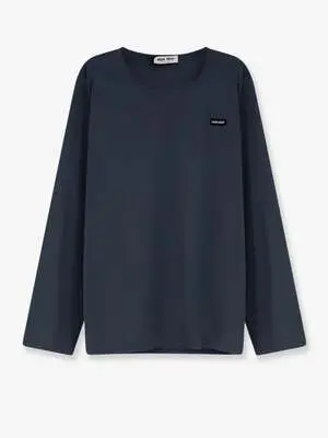 Miu Miu Stretch Poplin Top - Grey