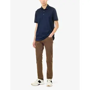 Corneliani Knitted-collar Mercerized Cotton Polo T-shirt