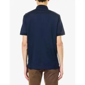 Corneliani Knitted-collar Mercerized Cotton Polo T-shirt