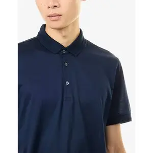Corneliani Knitted-collar Mercerized Cotton Polo T-shirt