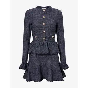 SELF-PORTRAIT Textured Cotton-blend Mini Dress