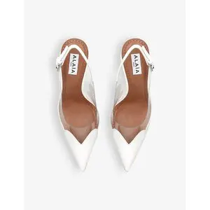 Alaïa Azzedine Heart-shape Patent Leather Heeled Slingbacks