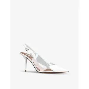 Alaïa Azzedine Heart-shape Patent Leather Heeled Slingbacks