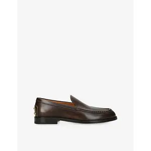 TOD'S Branded Leather Loafers - Dark Brown