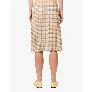 SIEDRES Colette Check-print Chiffon Midi Skirt