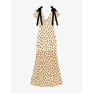 RO&ZO Natasha Polka-dot Woven Maxi Dress - Yellow