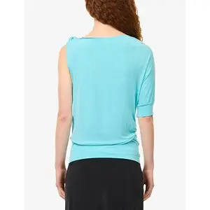 PEACHY DEN Kylie Bubble Stretch-jersey Top
