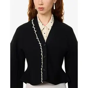 ASHLYN Ruffle Woven Cardigan