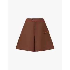 Marni Flared Ramie-blend Woven Shorts