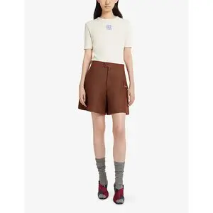 Marni Flared Ramie-blend Woven Shorts