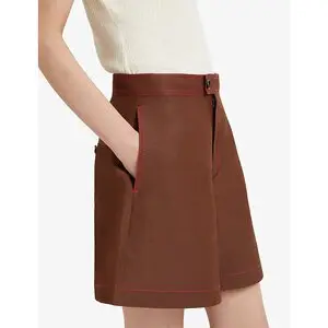 Marni Flared Ramie-blend Woven Shorts