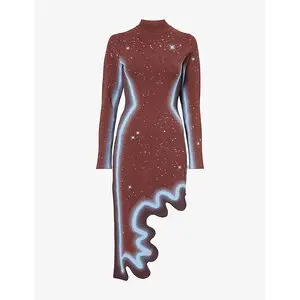 Ph5 Dobby Stretch-knit Midi Dress - Marsh Brown