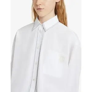 Marni Cropped Drawstring-hem Cotton Poplin Shirt