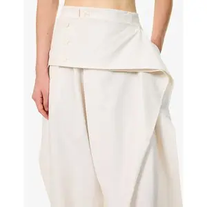 Issey Miyake Grainy Wrap-over Cotton-blend Trousers