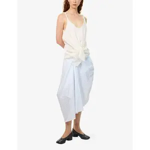 JW Anderson Asymmetric Draped Cotton Midi Skirt