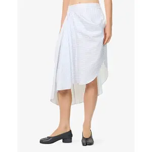 JW Anderson Asymmetric Draped Cotton Midi Skirt