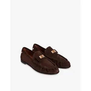 Sandro Suede Loafers With Clasp Detail