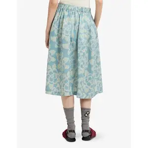 Marni Printed Elasticated-waist Woven Midi Skirt