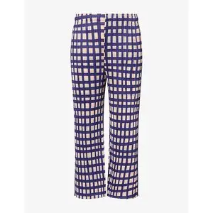 Issey Miyake Printed Pleated Knitted Trousers