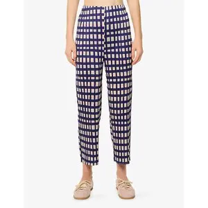 Issey Miyake Printed Pleated Knitted Trousers