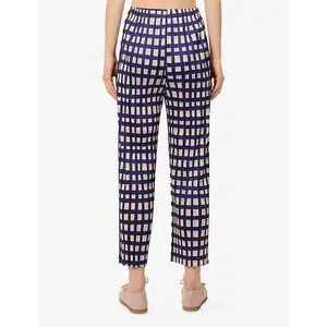 Issey Miyake Printed Pleated Knitted Trousers
