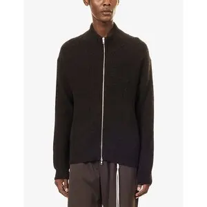 SONG FOR THE MUTE Wool-blend Funnel-neck Zip-up Cardigan