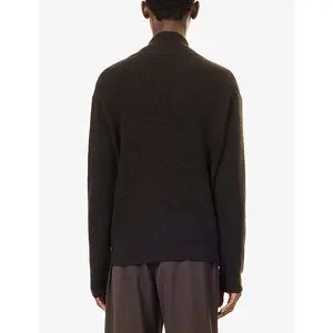 SONG FOR THE MUTE Wool-blend Funnel-neck Zip-up Cardigan