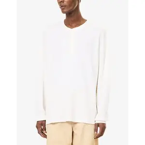 A.PRESSE Henley Waffle-knit Cotton And Cashmere-blend Top