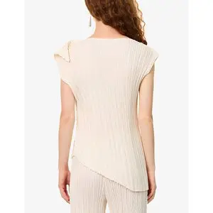 Issey Miyake Unfurling Pleats Asymmetric Knitted Top