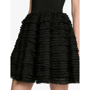 Sandro Dua Ruffled-skirt Knitted Mini Dress