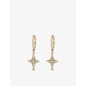 OFA Aurora Pave 18ct -gold And 0.34ct Diamond Hoop Earrings - Yellow
