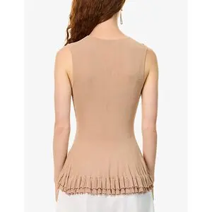 ASHLYN Greer Sheer Crew-neck Woven Top