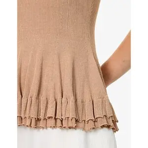 ASHLYN Greer Sheer Crew-neck Woven Top