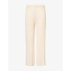 Issey Miyake Pleated Cropped Knitted Trousers - Neutral