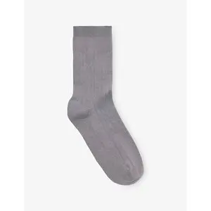 Whistles Classic Ribbed Cotton-blend Socks